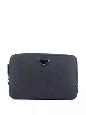 Prada Triangle-logo Clutch Bag - Black