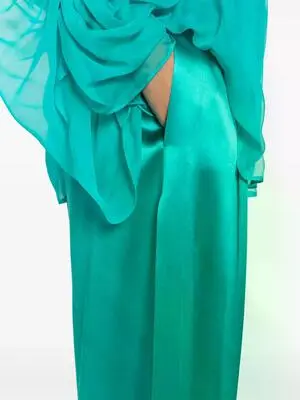 Max Mara Side-slit Silk Palazzo Pants