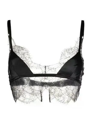 Dolce & Gabbana Lace-trim Satin Bra - Black