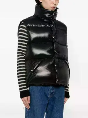 Khrisjoy Logo-tape Shiny Puffer Gilet - Black