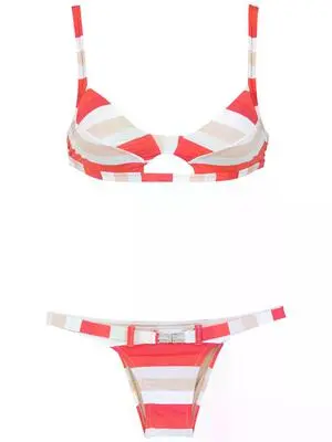 AMIR SLAMA Striped Bikini - Red