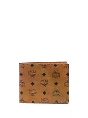 Mcm Logo Bi-fold Wallet - Neutrals