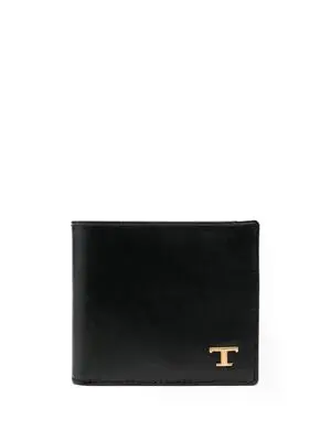 TOD'S Bi-fold Leather Wallet - Black