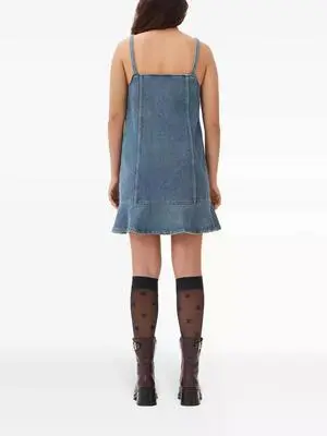 GANNI Flared-hem Denim Mini Dress