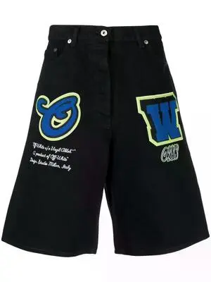 Off-white Denim Shorts For Men