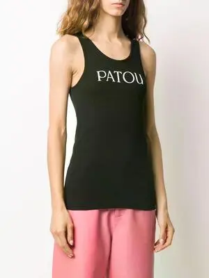 PATOU Logo-print Jersey Tank Top - Black