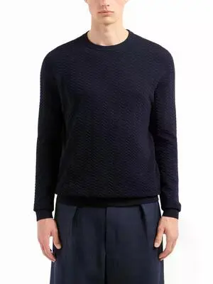 Giorgio Armani Chevron Knit Wool-blend Jumper