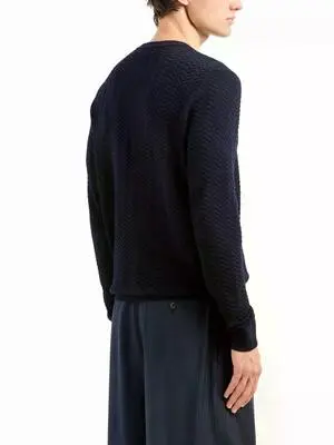 Giorgio Armani Chevron Knit Wool-blend Jumper