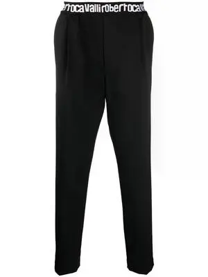 Roberto Cavalli Logo-waist Tapered Trousers