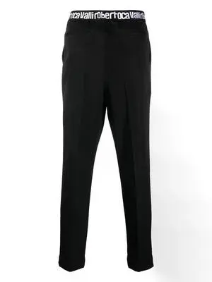 Roberto Cavalli Logo-waist Tapered Trousers