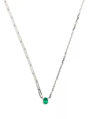 Yvonne Léon 18kt White Gold Emerald Necklace - Silver