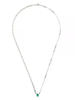 Yvonne Léon 18kt White Gold Emerald Necklace