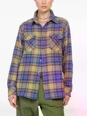 GOD'S TRUE CASHMERE Check-print Cashmere Overshirt