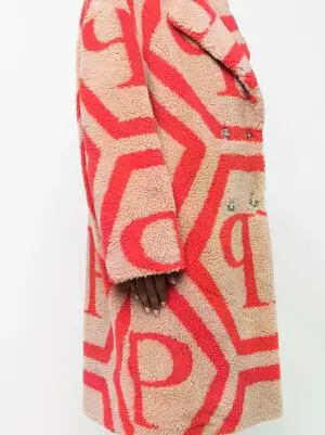 Philipp Plein Monogram-print Faux Fur Coat