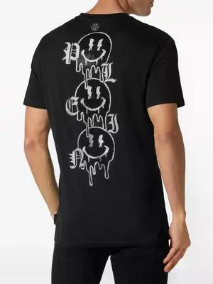 Philipp Plein Rhinestone-logo Cotton T-shirt - Black