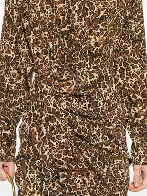Isabel Marant Étoile Cleora Leopard Print Silk Blend Mini Dress - Brown