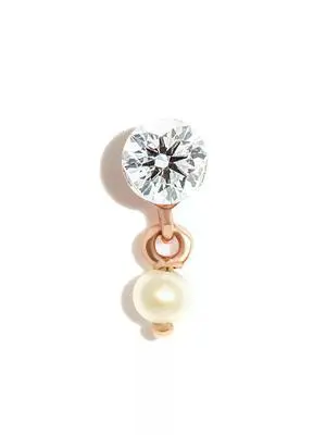 MARIA TASH 18kt Rose Gold Diamond And Pearl Stud Earring - Pink