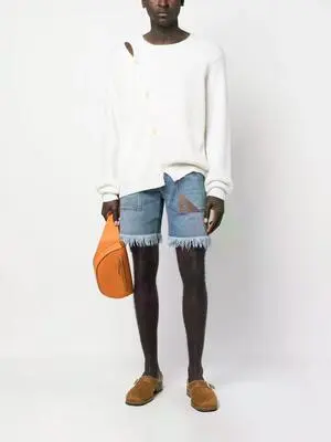 Fendi Frayed-details Denim Shorts