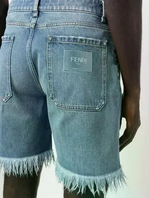Fendi Frayed-details Denim Shorts