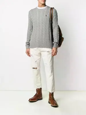 Polo Ralph Lauren Cable Knit Sweatshirt - Grey