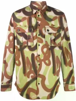 Dsquared2 Abstract-print Flap-pocket Shirt