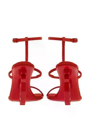 FERRAGAMO Elina 105mm Suede Sandals - Red
