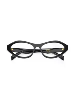 Prada Logo-engraved Oval-frame Glasses
