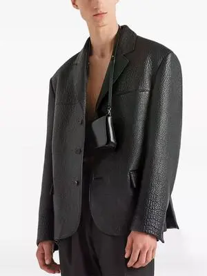 Prada Single-breasted Leather Jacket