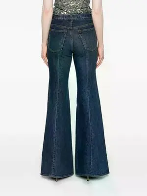 Sacai Belted Mid-rise Flared Jeans