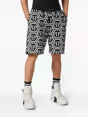 Philipp Plein Monogram Drawstring Track Shorts