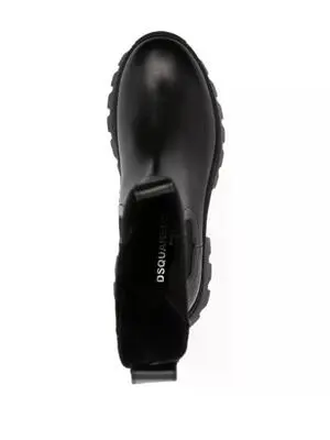 Dsquared2 Logo-plaque Leather Ankle Boots