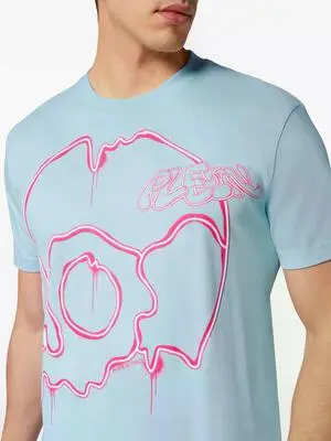 Philipp Plein Dripping Skull Graphic-print T-shirt - Blue