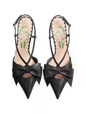 Valentino Garavani Bow Embellished Slingback Pumps In Kidskin