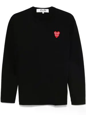Play Comme Des Garcon Heart-patch T-shirt