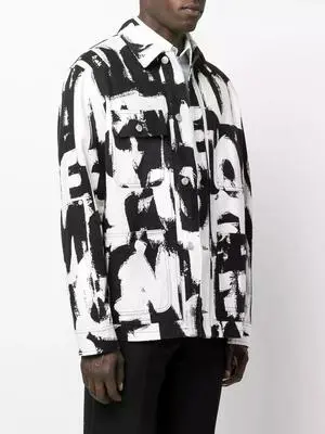 Alexander McQueen Text Print Denim Jacket