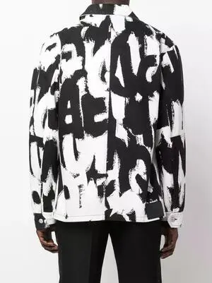 Alexander McQueen Text Print Denim Jacket
