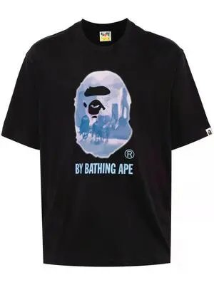 A BATHING APE Logo Print T-shirt Black