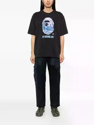 A BATHING APE Logo Print T-shirt - Black