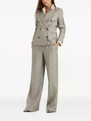 Brunello Cucinelli Mélange-effect Blazer With Monili Detailing