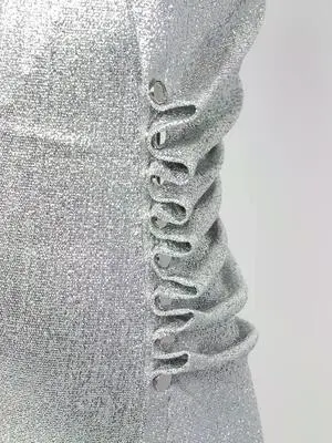 Rabanne Metallic Ruched Side Dress - Silver
