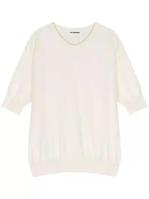 JIL SANDER Ribbed-trim Cotton T-shirt