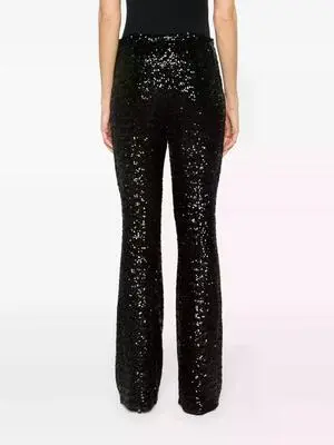 Oseree Sequin-embellished Wide-leg Trousers - Black