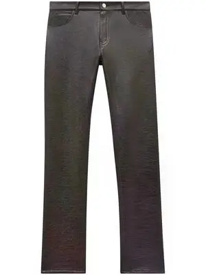 COURREGES Slim-cut Vinyl Trousers - Brown