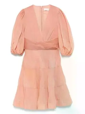 Zimmermann Pleated Mini Dress - Pink