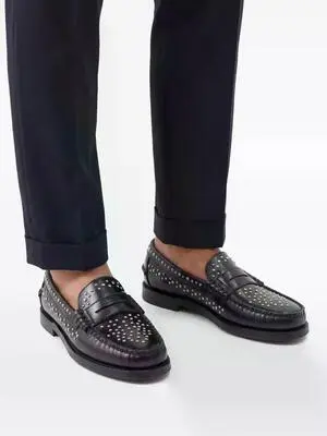 SEBAGO Stud-embellished Calf Leather Loafers