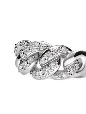 LEO PIZZO 18kt White Gold Diamond Gourmette Ring