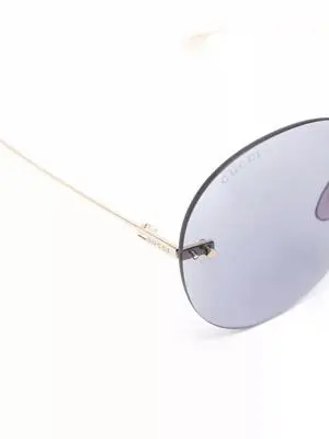 Gucci Floral-pendant Round-frame Sunglasses