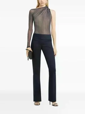 COURREGES Striped Mesh Top - Black