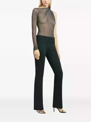 COURREGES Striped Mesh Top - Black