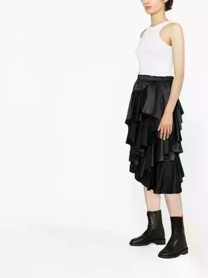 Comme Des Garçons Ruffled Tiered Midi Skirt